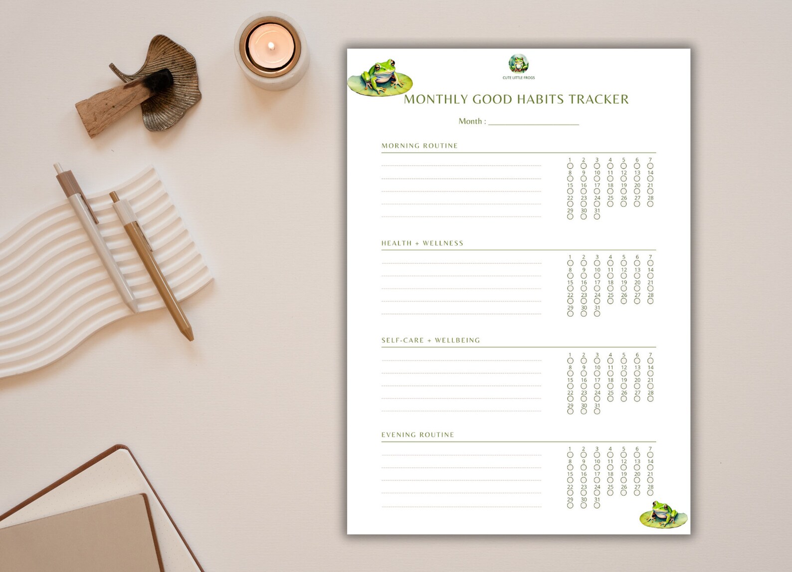 Habit Tracker Frog Monthly Tracker Journal Good Notes Planner Template ...