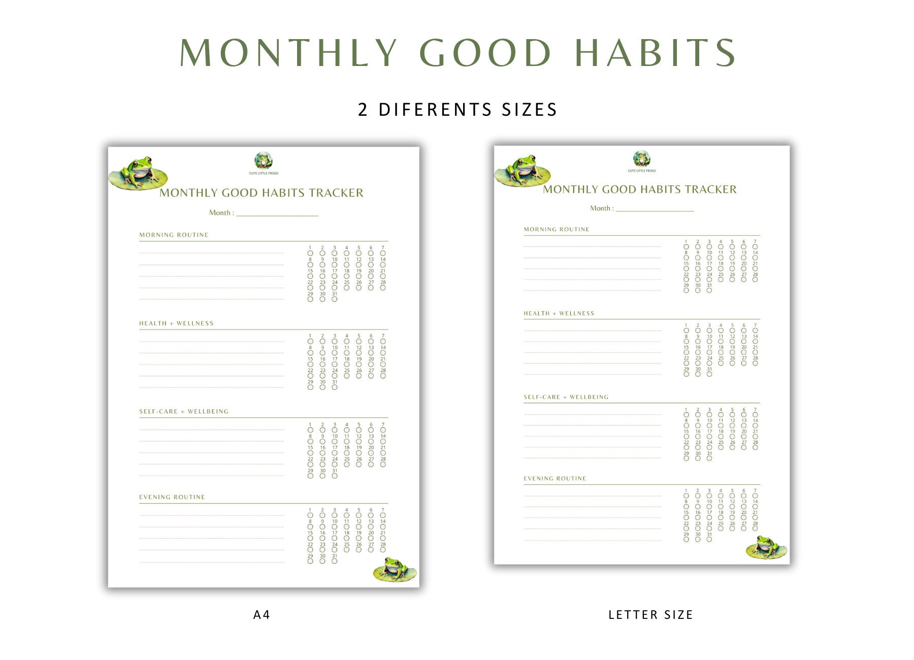 Habit Tracker Frog Monthly Tracker Journal Good Notes Planner Template ...