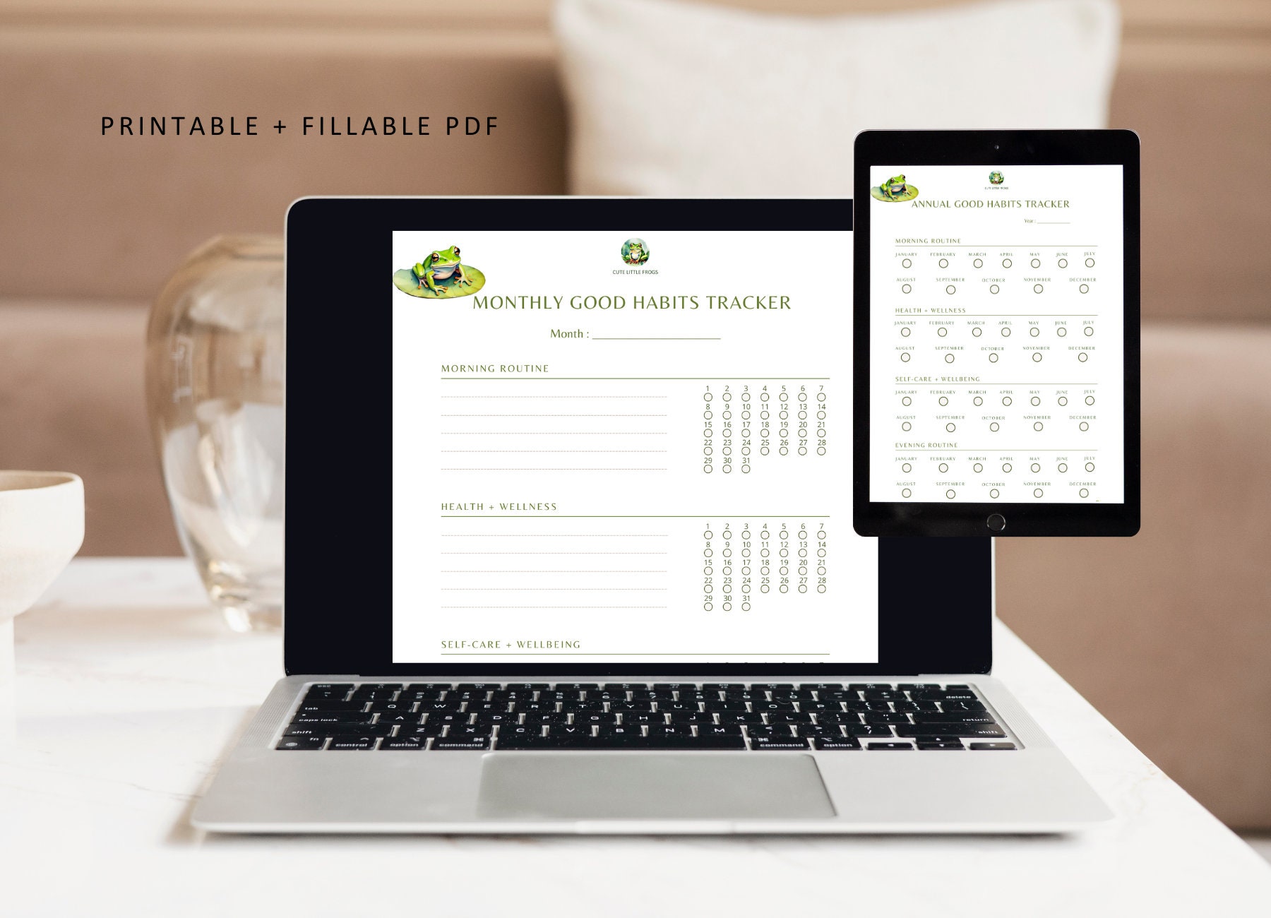 Habit Tracker Frog Monthly Tracker Journal Good Notes Planner Template ...