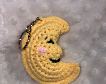Crochet Star & Moon Keychain physical Item - Etsy
