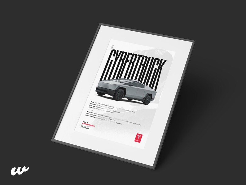Tesla Cybertruck Digital Poster High-quality Art Print Instant Download ...