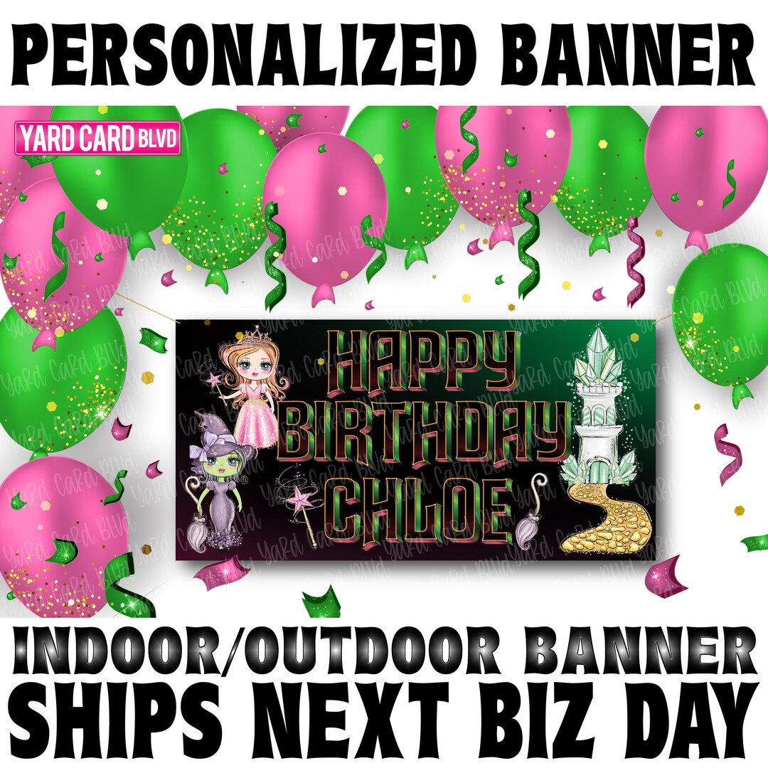 Custom PERSONALIZED Wicked Banner - Indoor/outdoor Birthday Banner - Etsy