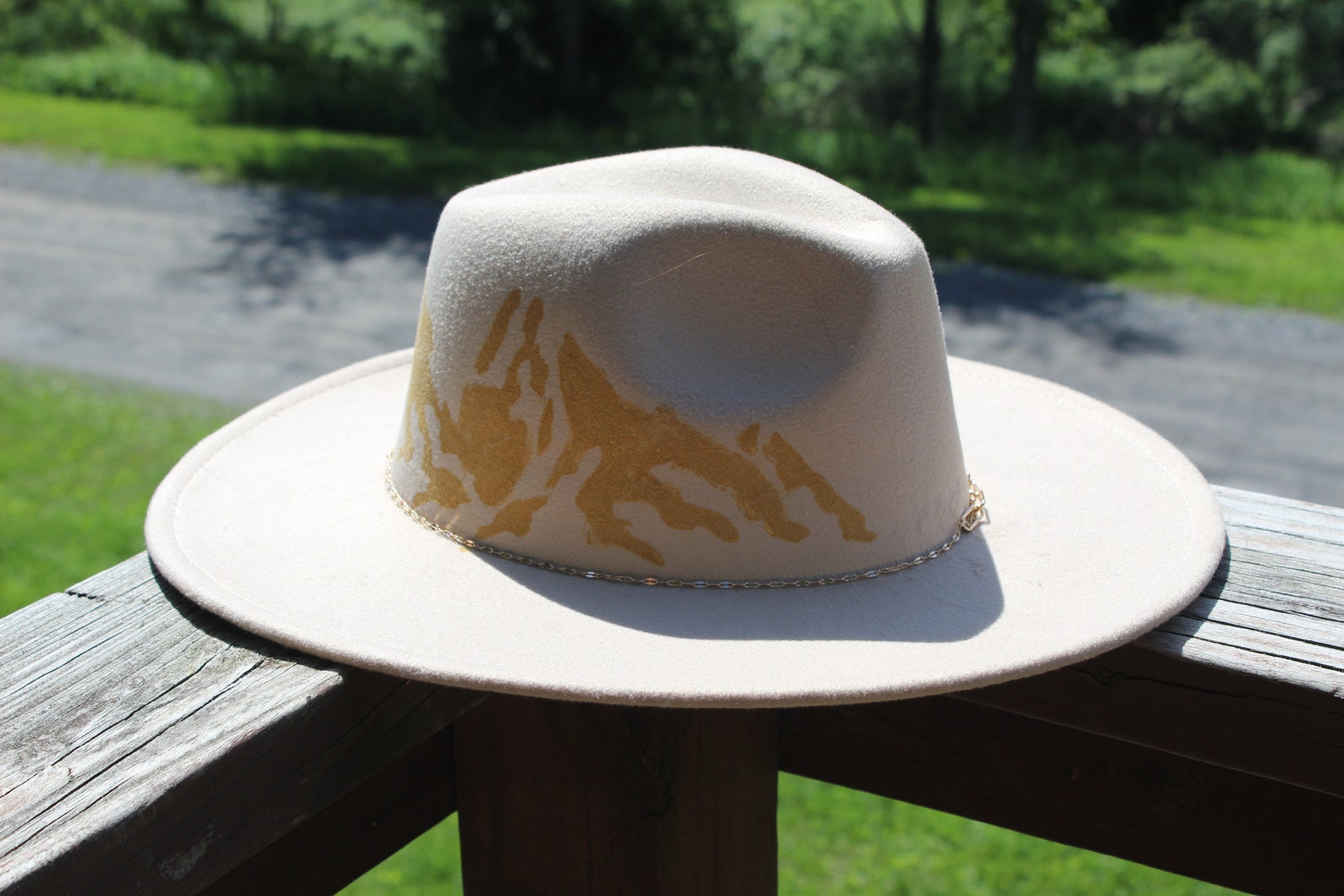 Wide Brim Felt Hat Painted Mountain Design PAINTED RANCHER HAT - Etsy