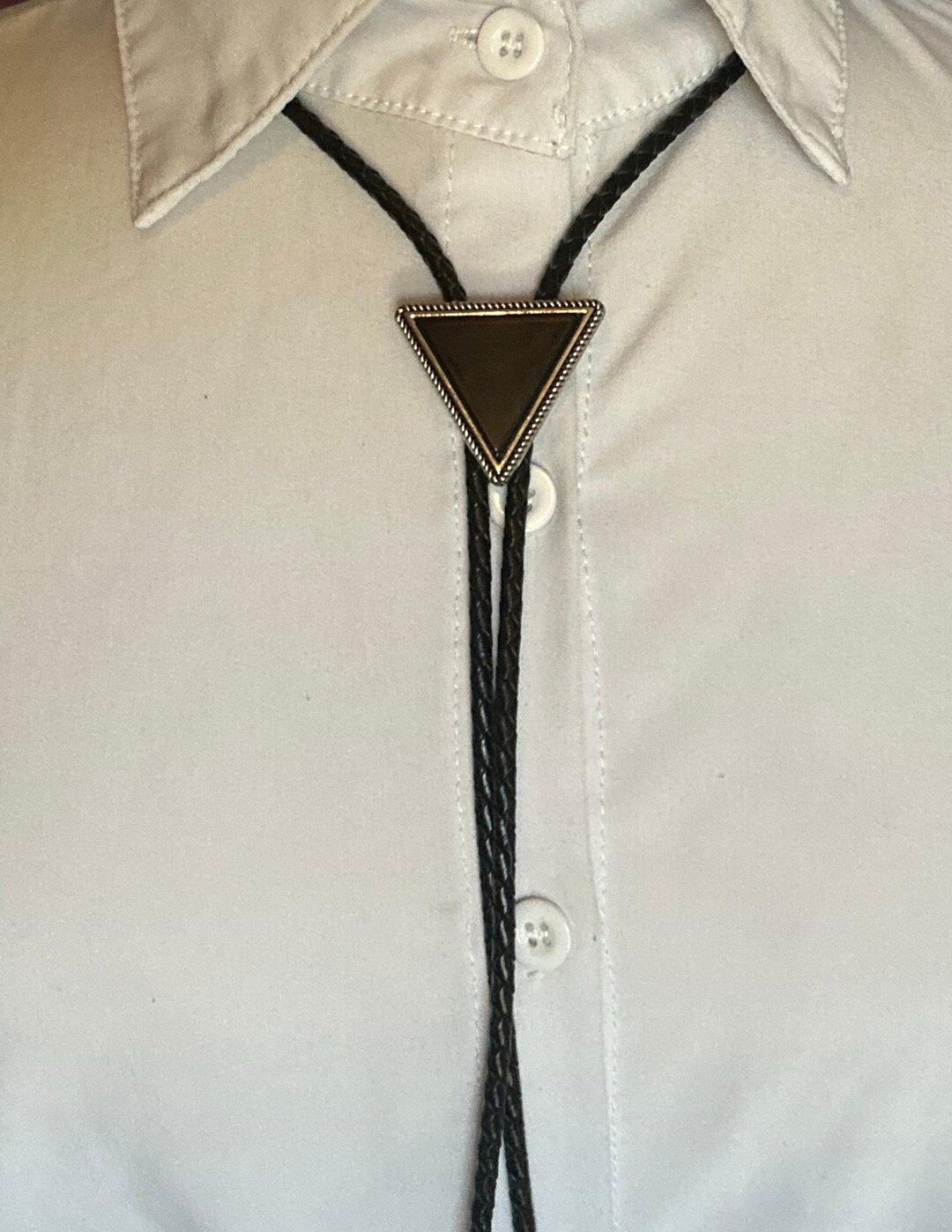 Bolo Tie - Black Triangle Design - Etsy