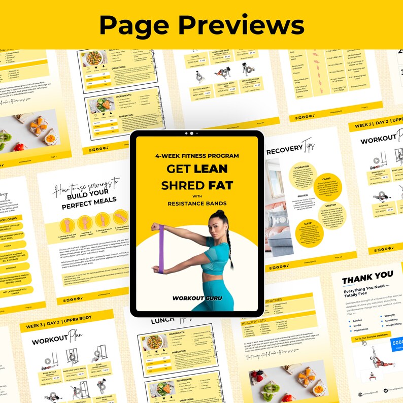 4-week Resistance Bands Weight Loss Workout Program/fitness Ebook ...