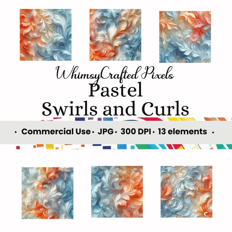 Pastel Swirls and Curls Digital Pages | Printable Digital Swirly ...