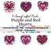 Purple and Red Hearts Clip Art Set | Valentine Digital Images ...