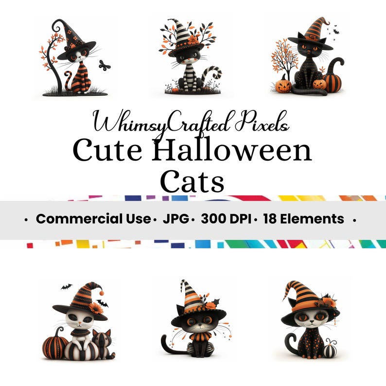 Cute Halloween Cats Digital Pages | Halloween Printable Digital ...