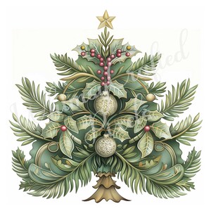 Fanciful Christmas Tree Digital Pages | Holiday Printable Digital ...