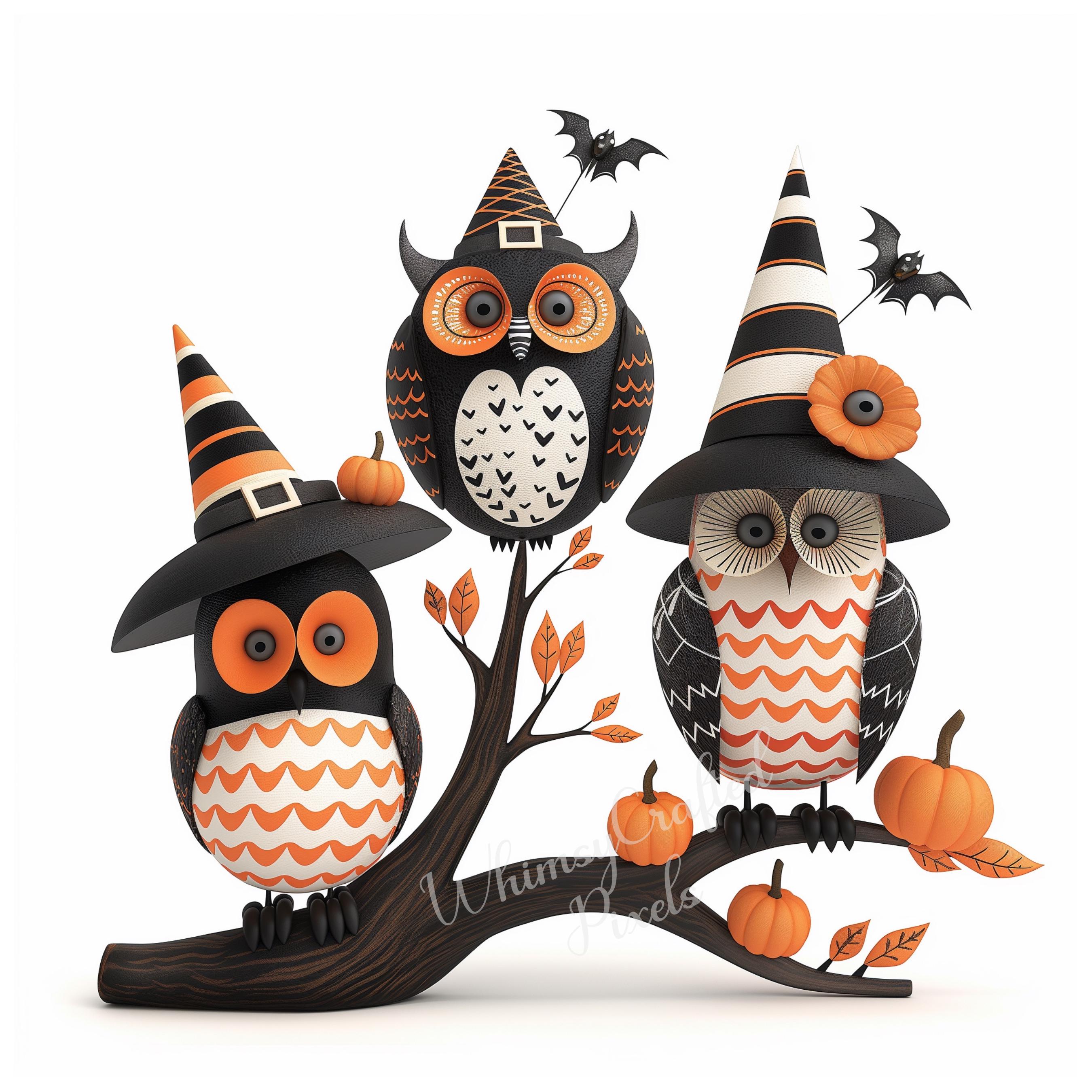 Cute Halloween Owls Digital Pages | Halloween Printable Digital ...