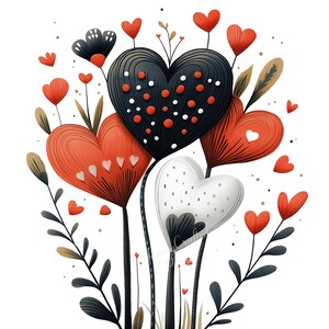 Heart Bouquets V1 Clip Art Set | Valentine Digital Images, Scrapbooks ...