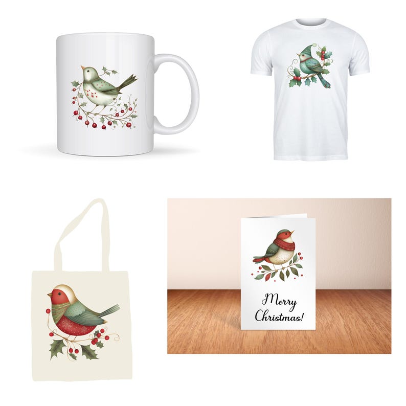 Charming Christmas Birds Clip Art Set | Winter Digital Images ...