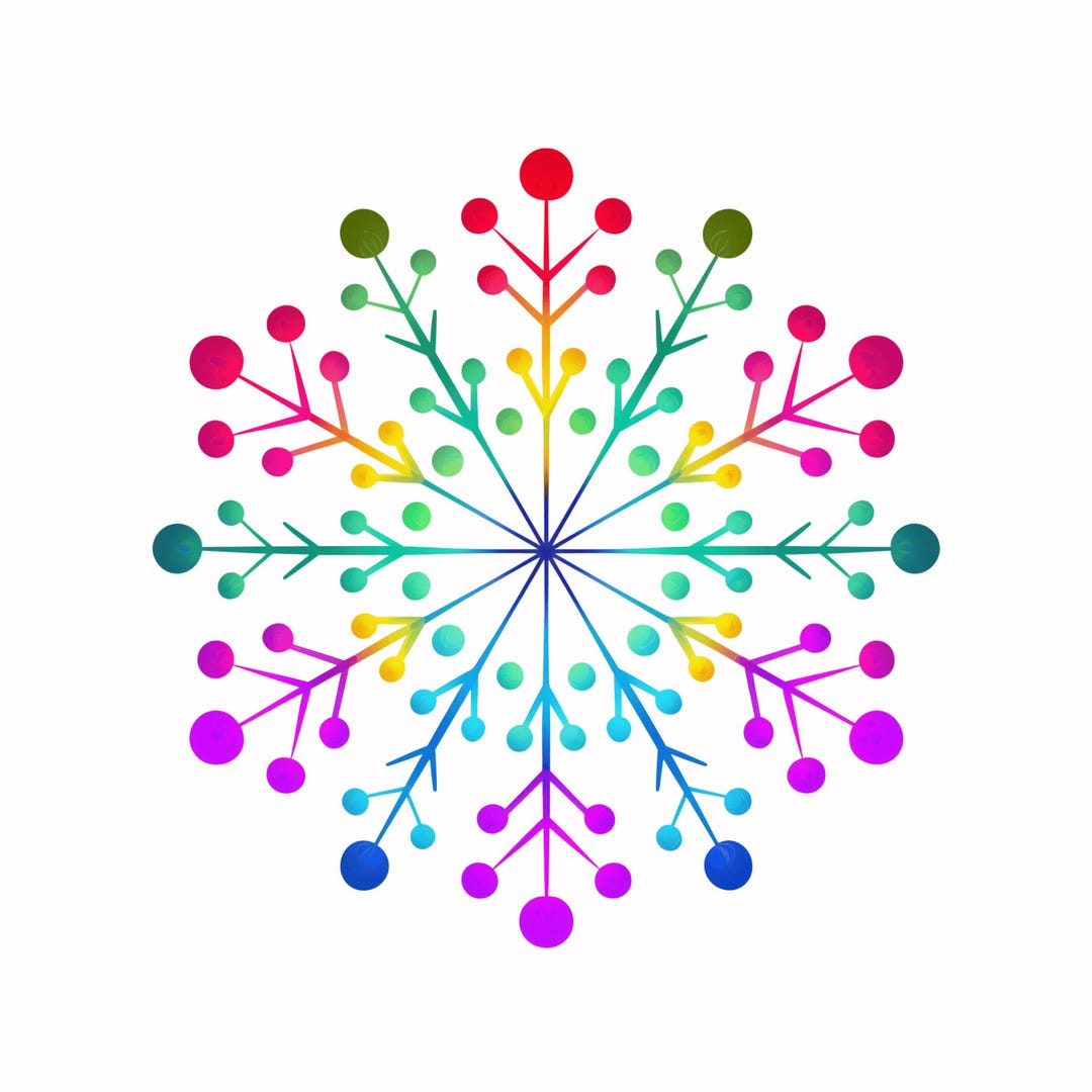Cute Colorful Snowflakes Clip Art Set | Winter Digital Images ...