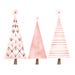 Pink Boho Christmas Trees Clip Art Set | Holiday Digital Images ...