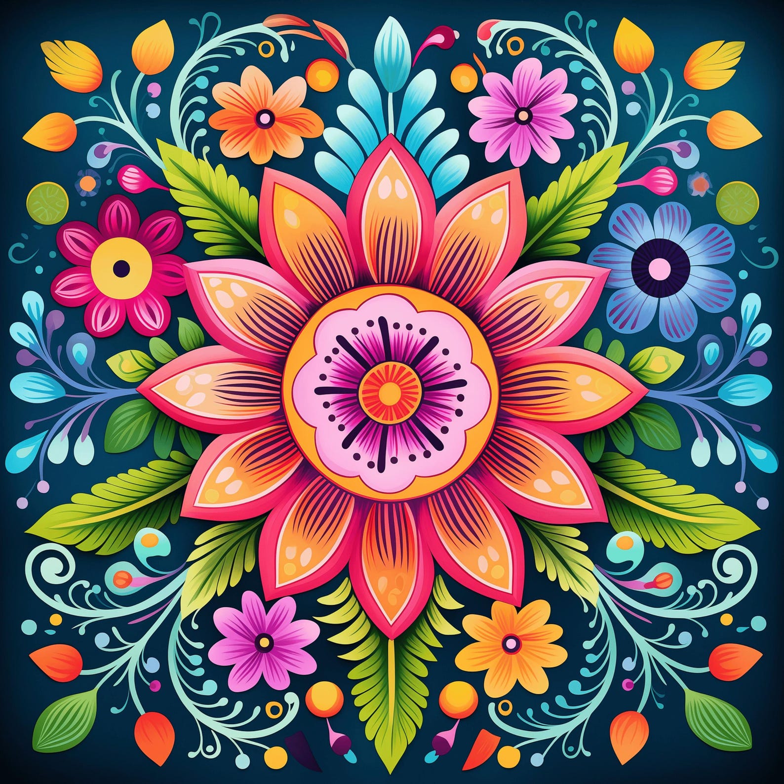 Colorful Floral Tiles V3 Digital Pages | Printable Tile Digital ...