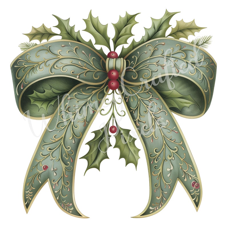 Fancy Christmas Bows Clip Art Set | Fun Digital Images | for Scrapbooks ...