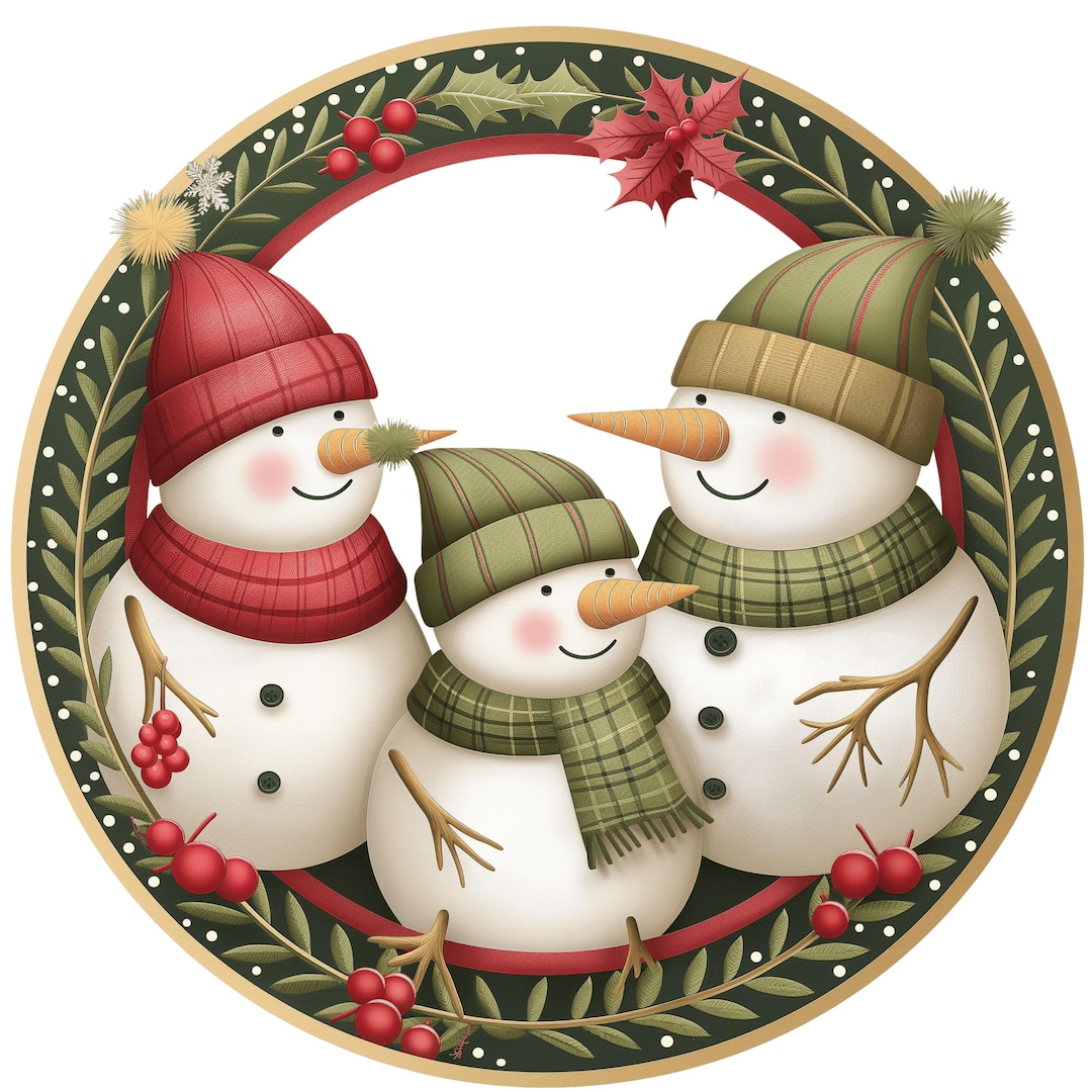 Cute Christmas Snowmen Clip Art Set | Holiday Digital Images ...