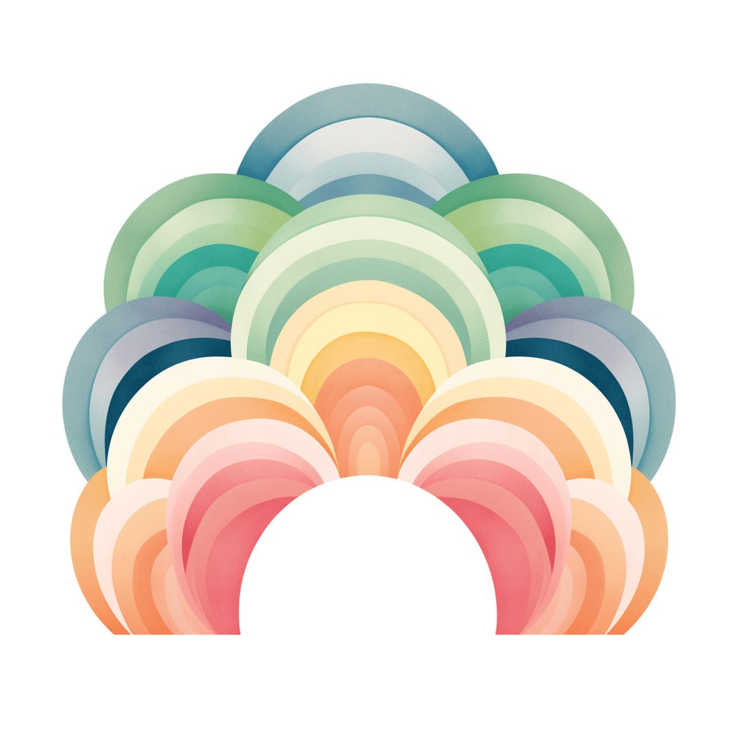 Pastel Rainbows Clip Art Set | Digitals Rainbow Images for Scrapbooks ...