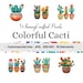 Colorful Cacti Digital Pages | Pretty Printable Digital Backgrounds ...