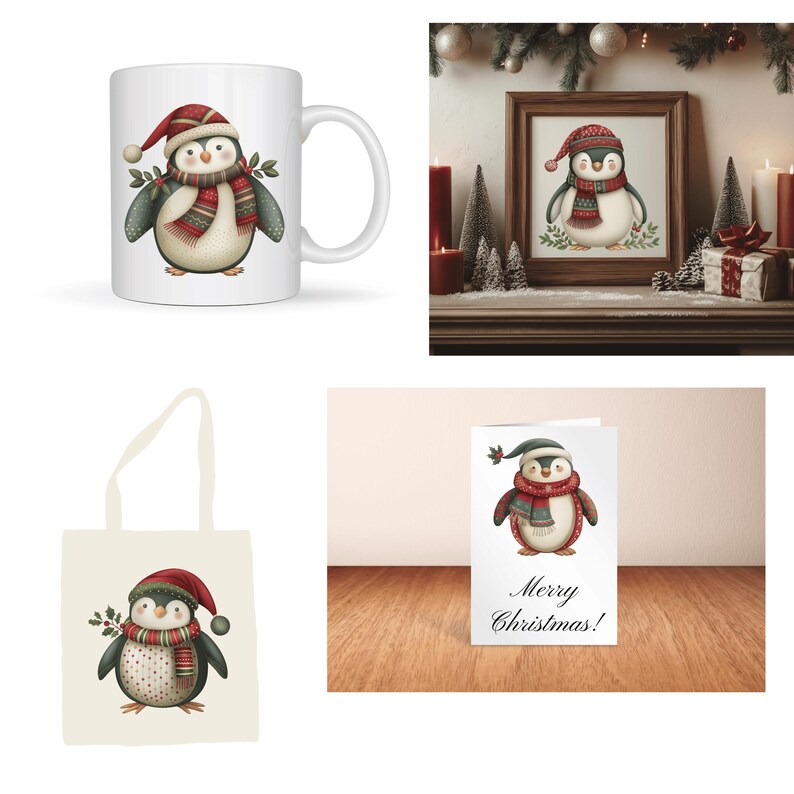 Cute Christmas Penguins Clip Art Set | Holiday Digital Images ...