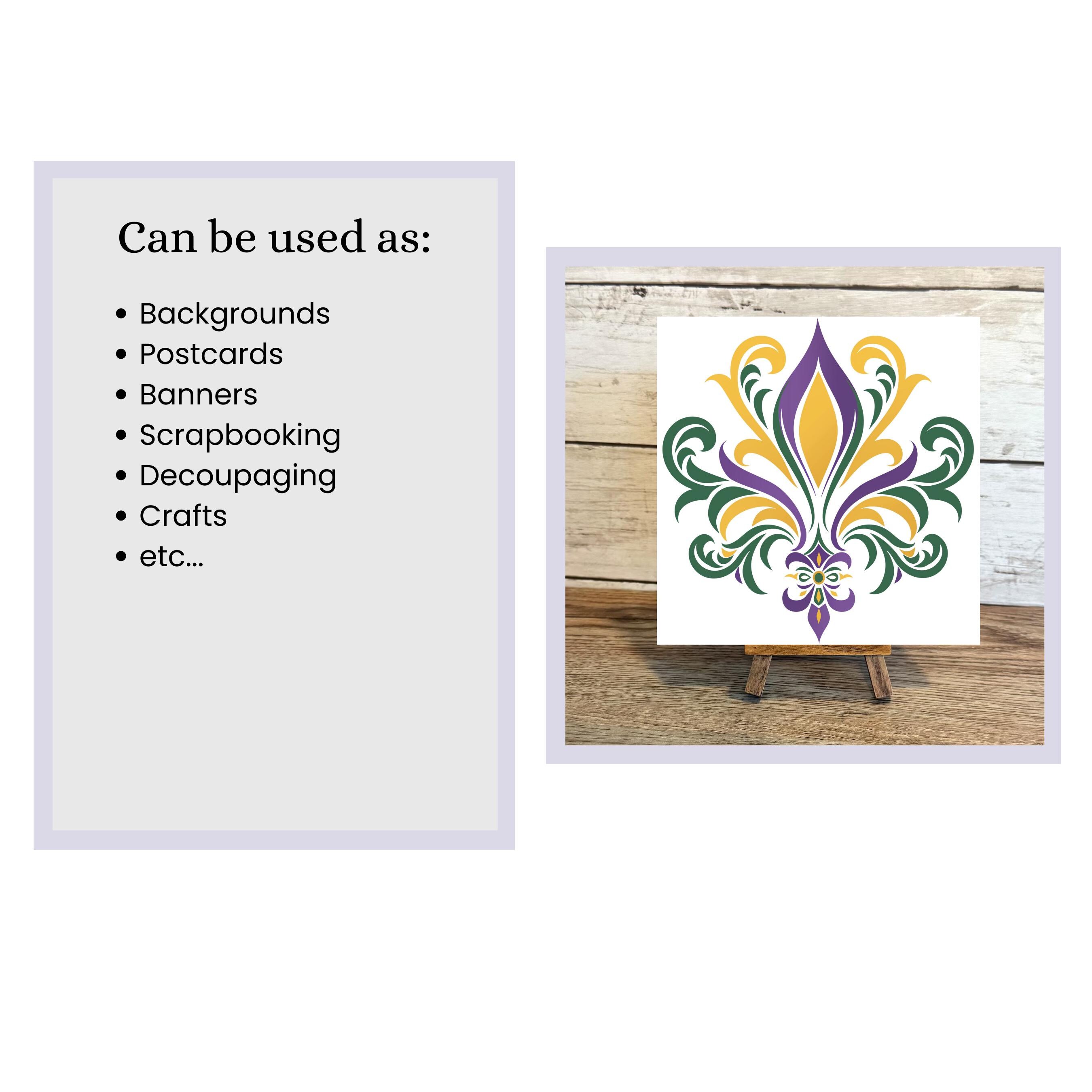 Mardi Gras Fleur-de-lis V1 Clip Art Set | Digital Images for Scrapbooks ...