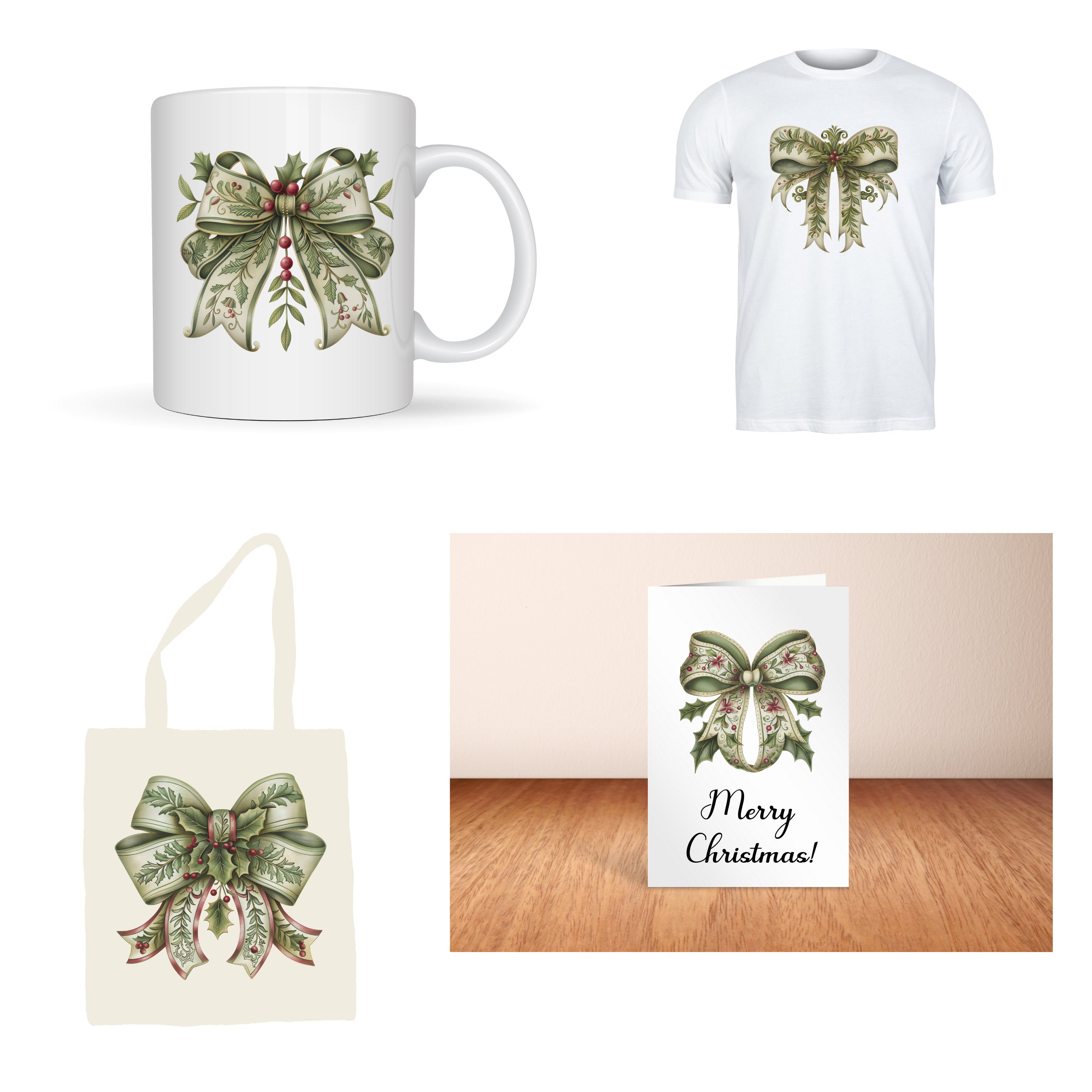 Fancy Christmas Bows Clip Art Set | Fun Digital Images | for Scrapbooks ...