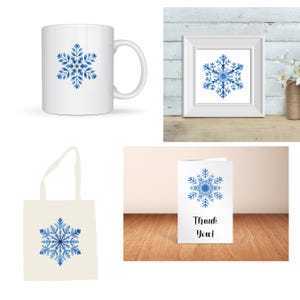Blue Watercolor Snowflakes Clip Art Set | Winter Digital Images ...