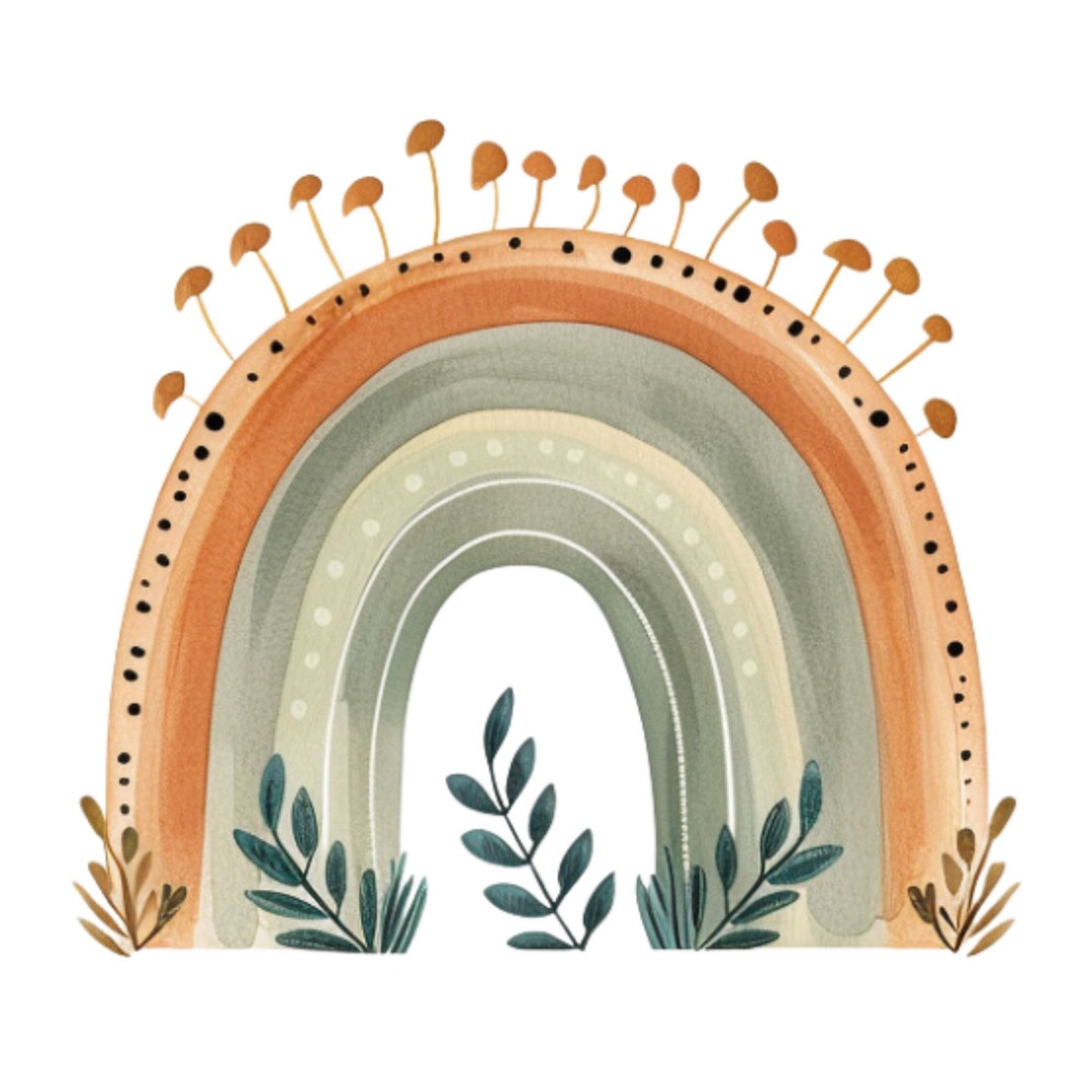 Boho Rainbows Clip Art Set | Cute Digital Images | for Scrapbooks, Card ...