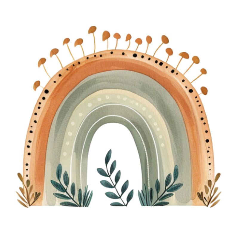 Boho Rainbows Clip Art Set | Cute Digital Images | for Scrapbooks, Card ...