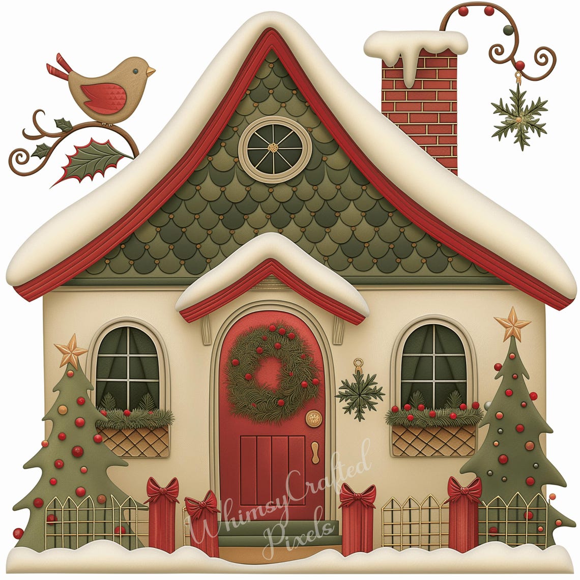 Cute Mini Christmas Houses Digital Pages | Printable Digital Holiday ...