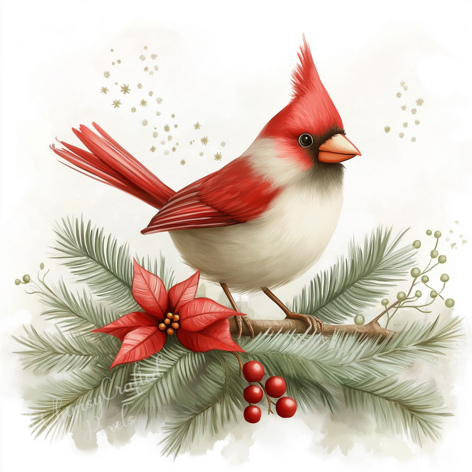 Cute Christmas Birds Digital Pages | Holiday Printable Digital ...