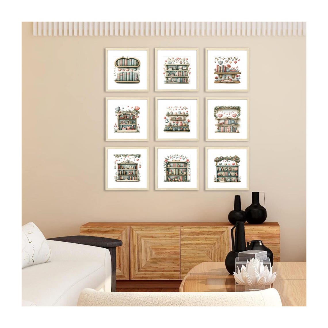 Book Love Bookshelves Digital Pages | Cute Printable Digital ...