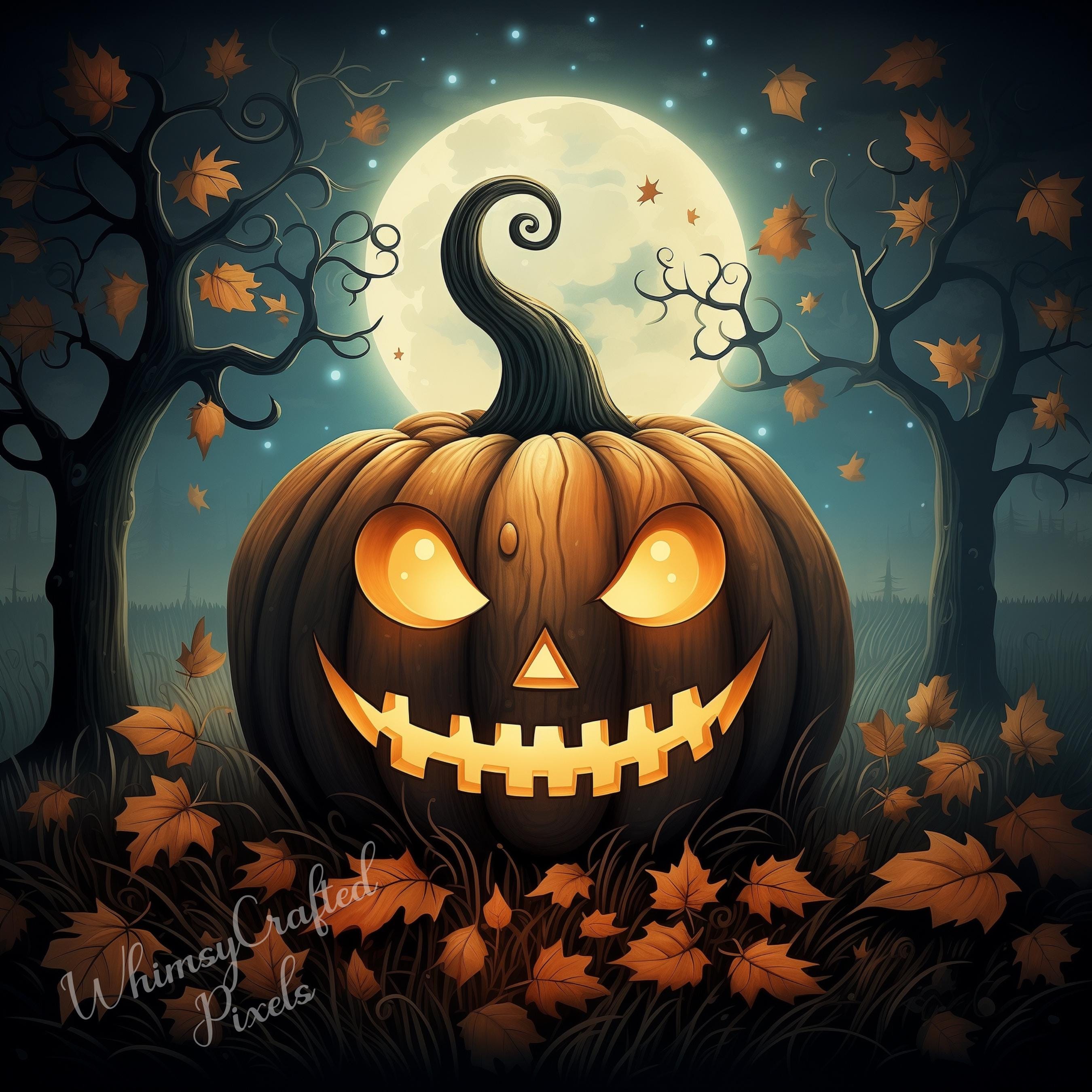 Spooky Jack-o-lanterns Digital Pages | Halloween Printable Digital ...