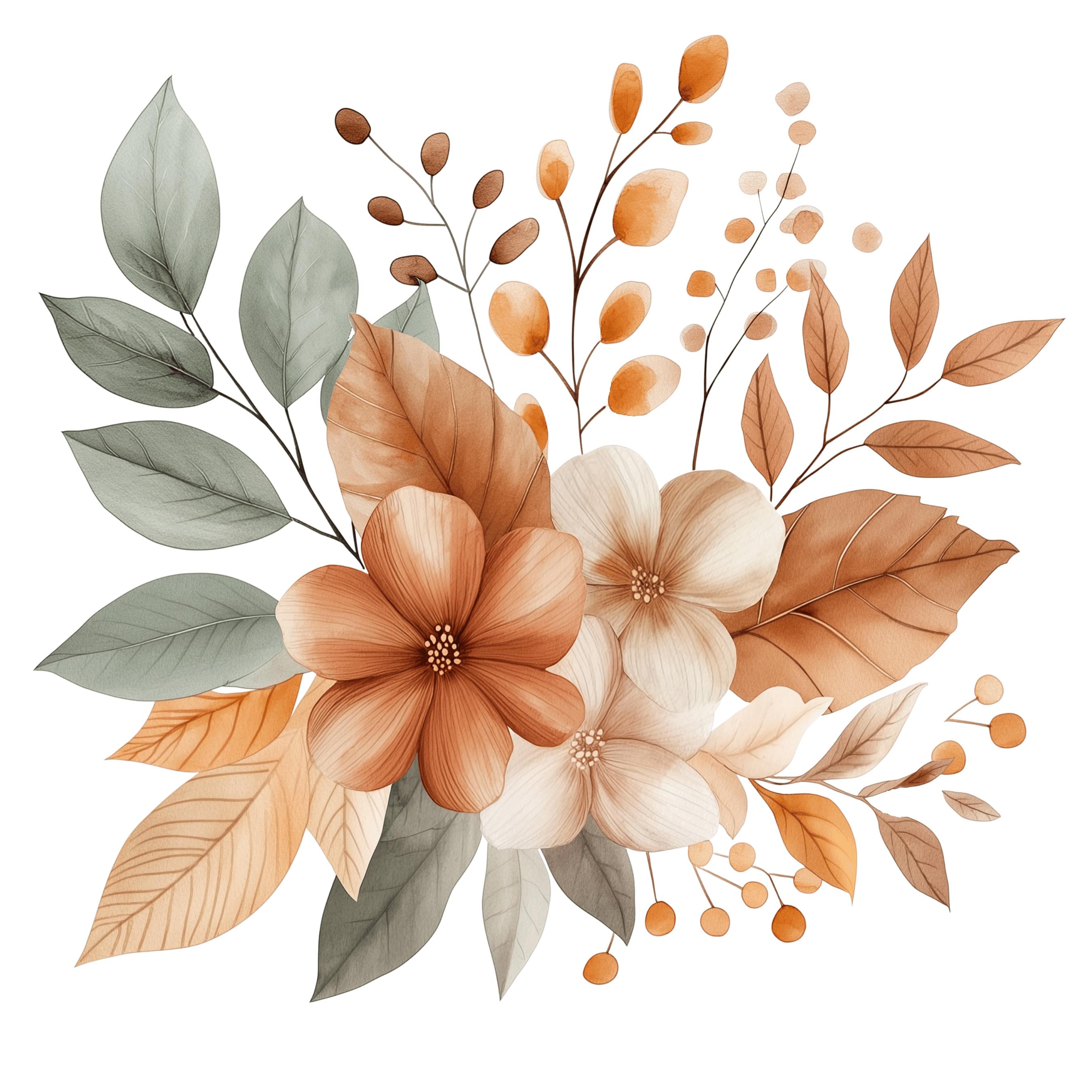 Autumn Flowers V2 Clip Art Set | Digital Fall Images for Scrapbooks ...