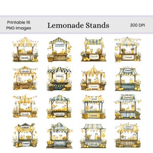 Whimsical Lemonade Stands Clip Art Set | Digital Summer Images for ...