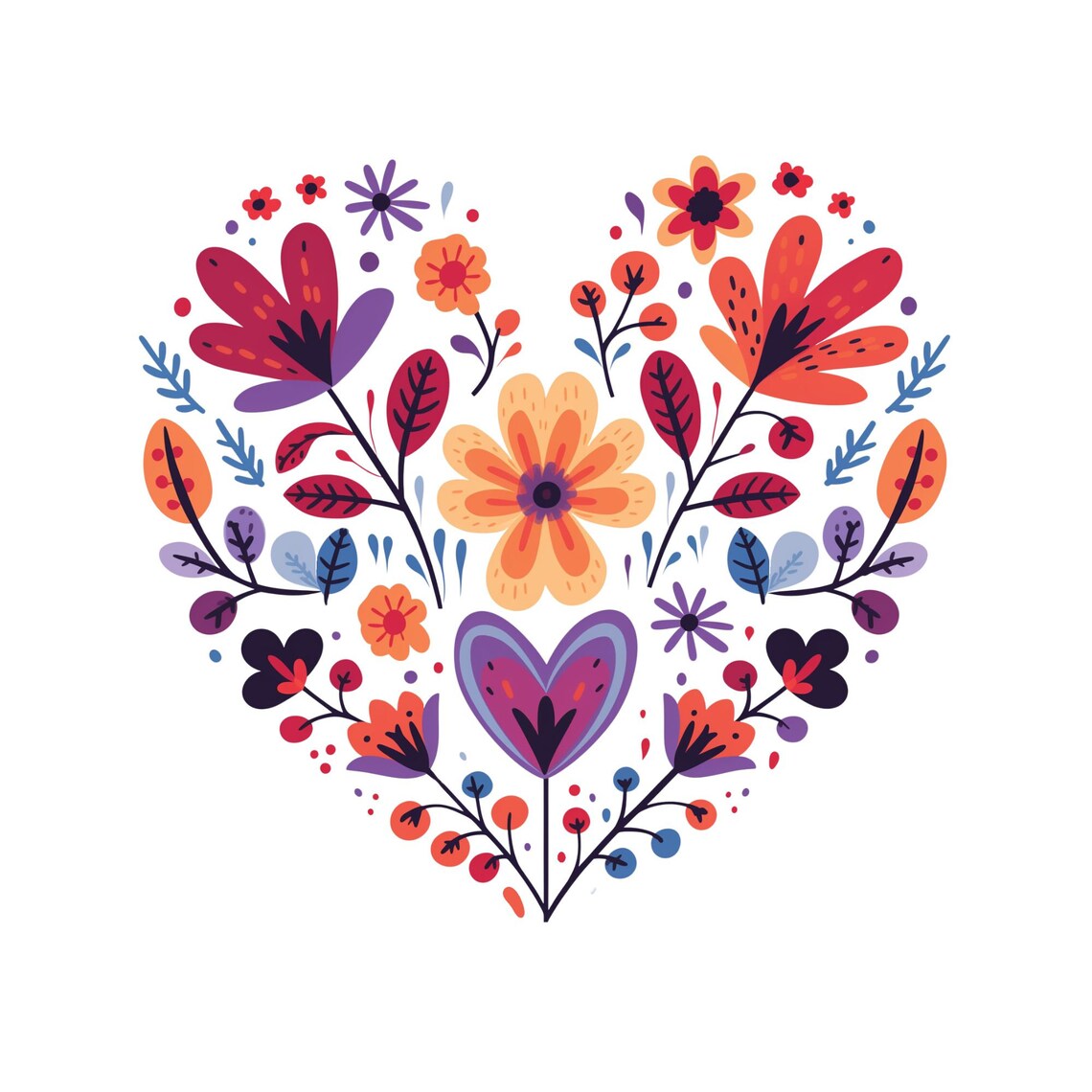 Floral Heart Clip Art Set | Pretty Digital Images | for Scrapbooks ...