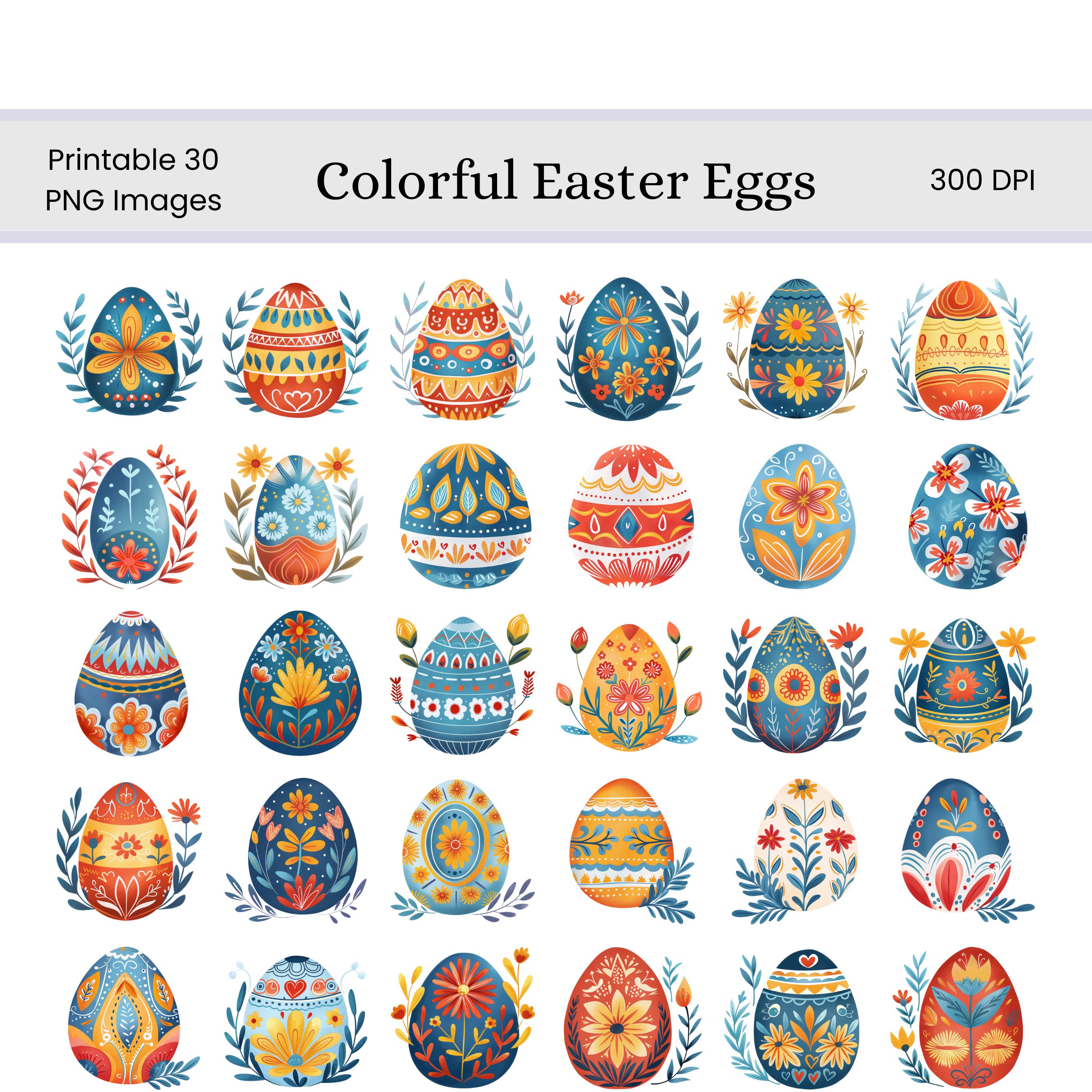 Colorful Easter Eggs Clip Art Set | Easter Digital Images | Scrapbooks ...