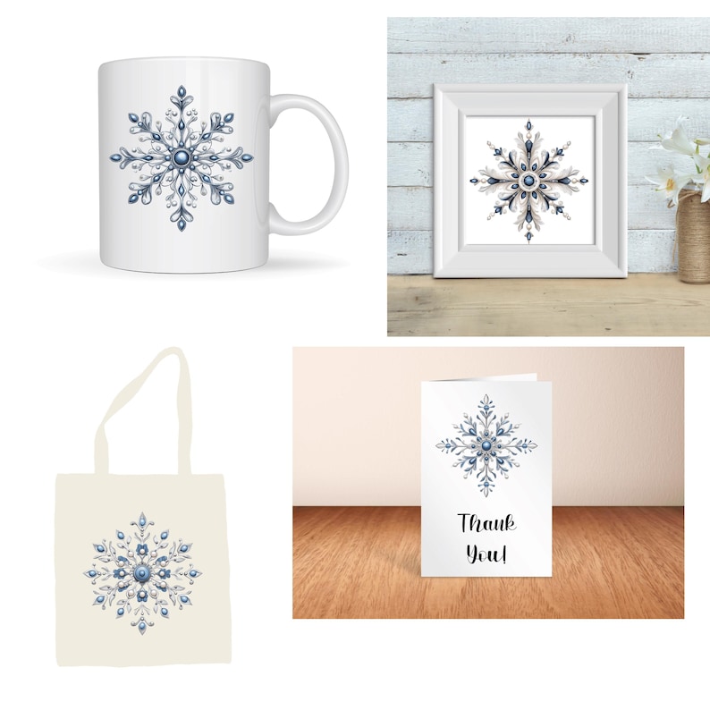 Art Deco Snowflakes Clip Art Set | Winter Digital Images | Scrapbooks ...