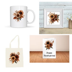 Autumn Sunflowers V1 Clip Art Set | Digital Fall Images for Scrapbooks ...