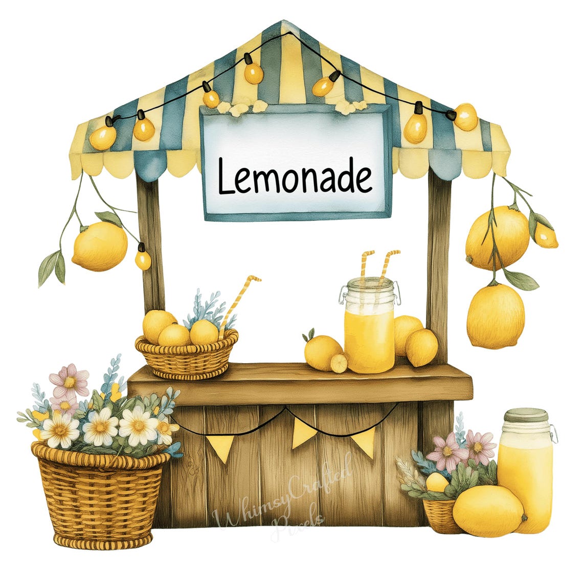 Whimsical Lemonade Stands Clip Art Set | Digital Summer Images for ...