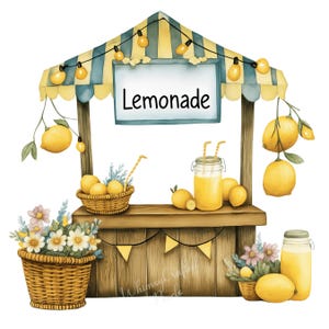 Whimsical Lemonade Stands Clip Art Set | Digital Summer Images for ...