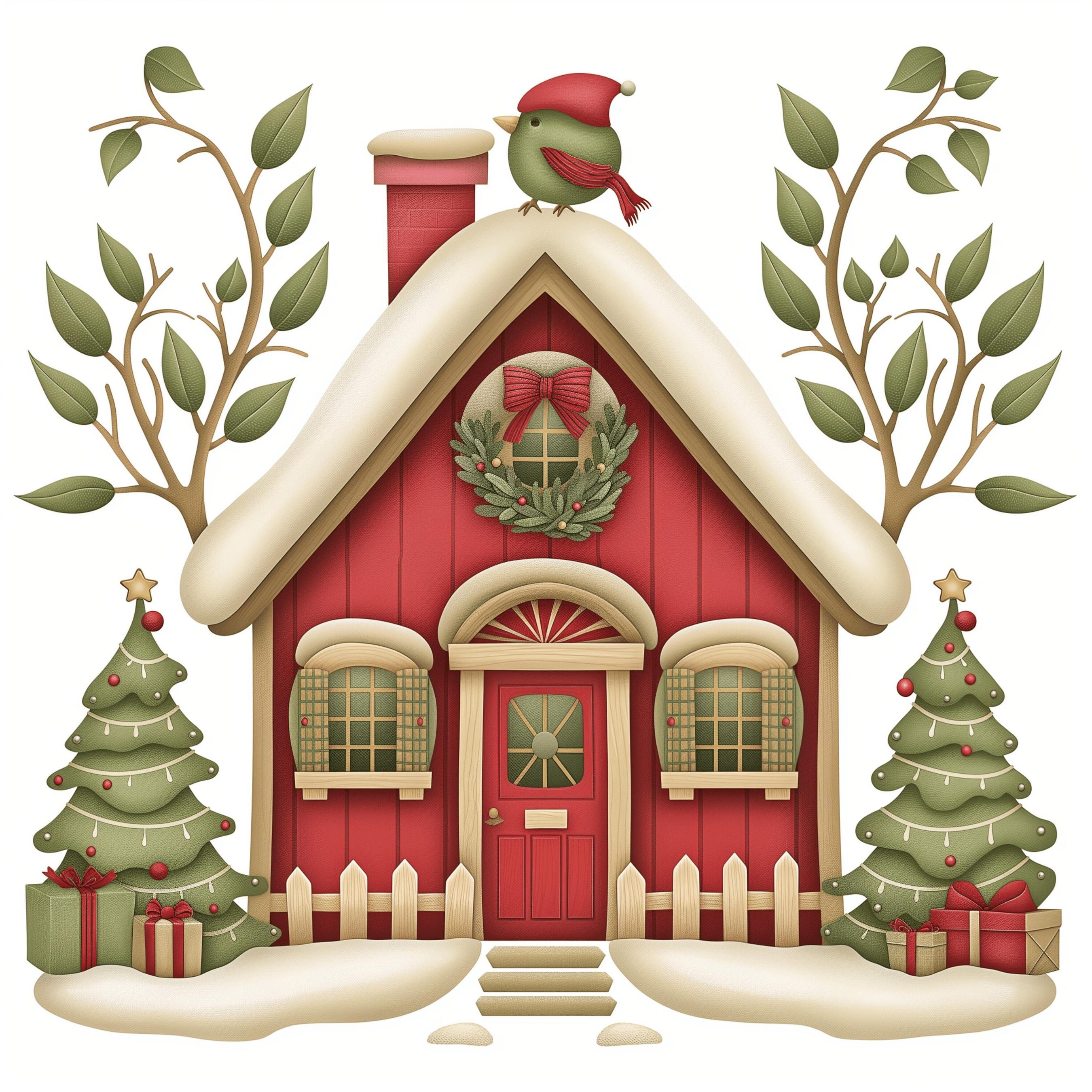 Cute Mini Christmas Houses Digital Pages | Printable Digital Holiday ...