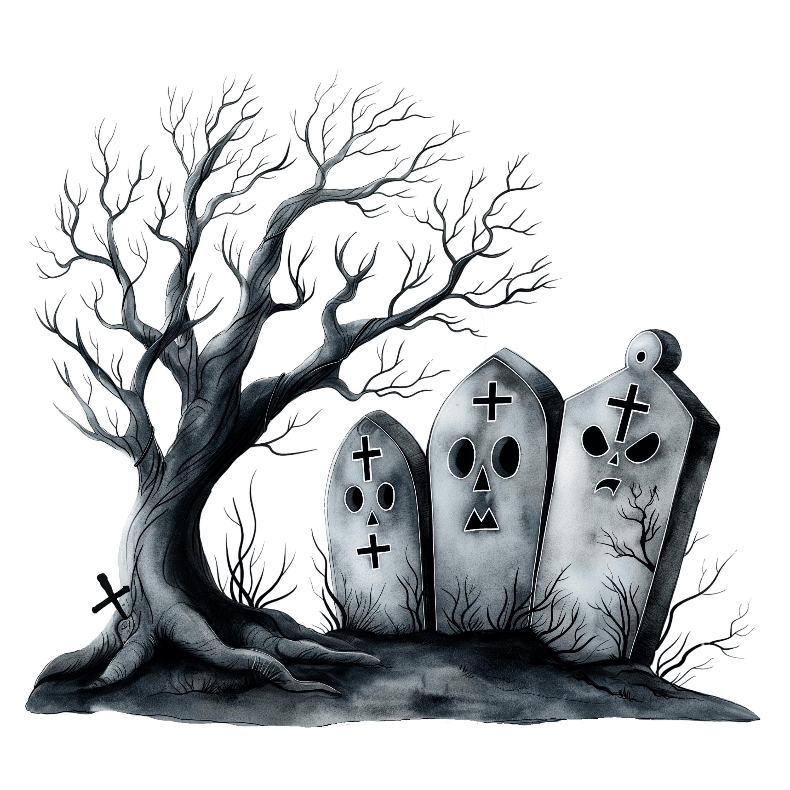 Spooky Tombstones Clip Art Set | Digital Halloween Images for ...