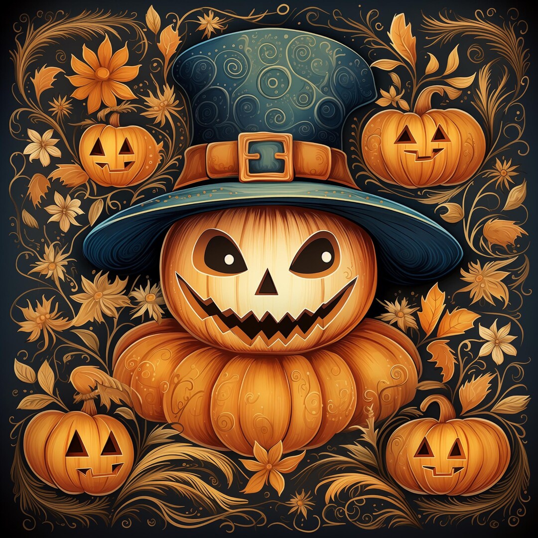 Spooky Jack-o-lanterns Digital Pages | Halloween Printable Digital ...
