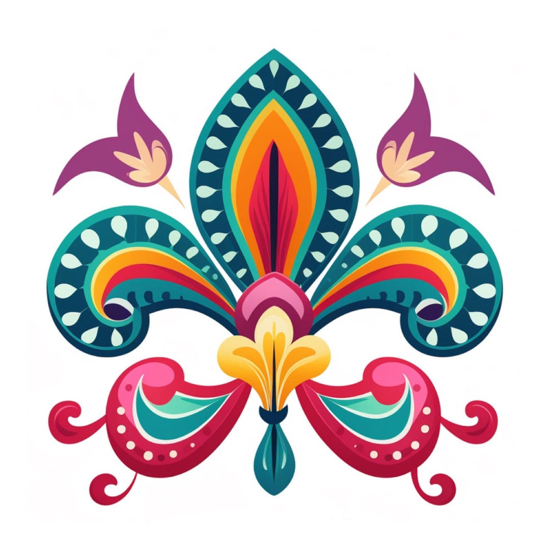 Colorful Fleur-de-lis Clip Art Set | Fun Digital Images | for ...