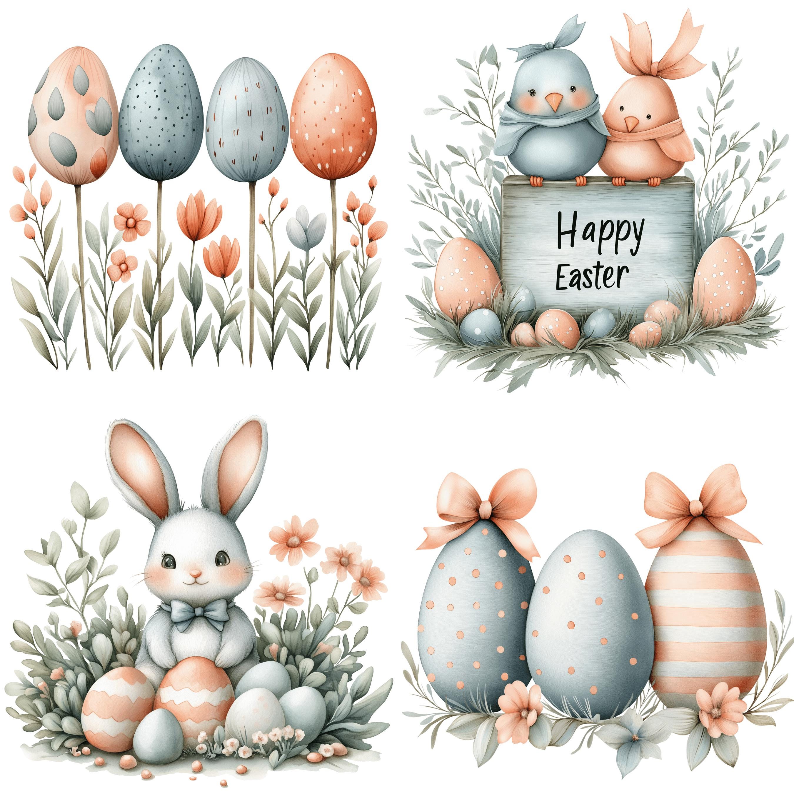 Cute Pastel Easter V2 Clip Art Set | Easter Digital Images | Scrapbooks ...