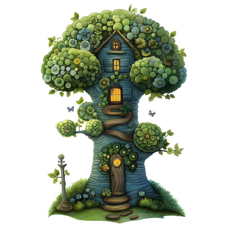 Whimsical Tree House Clip Art Set | Fun Digital Images | Scrapbooks ...