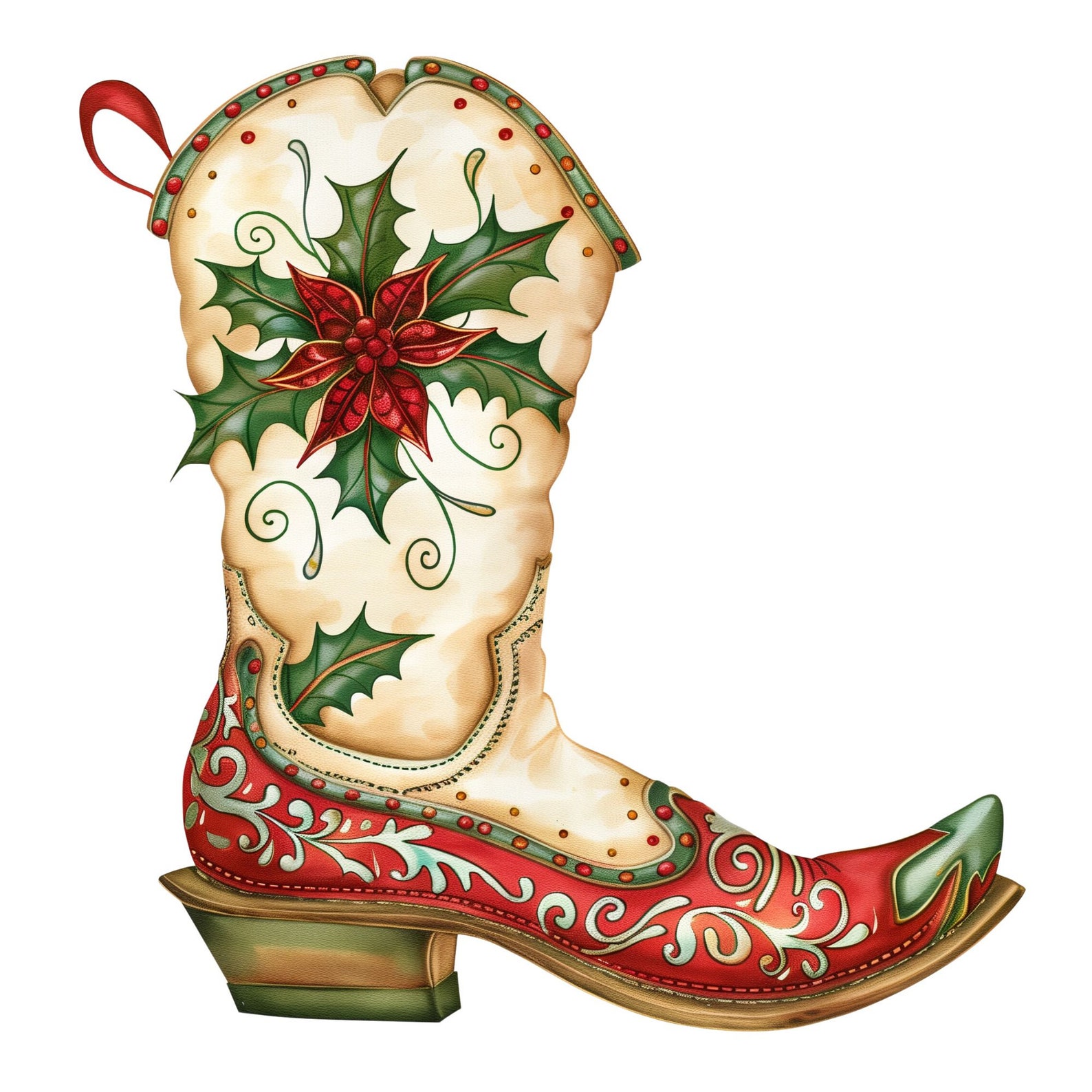 Christmas Cowboy Boots Clip Art Set | Digital Images | for Scrapbooks ...