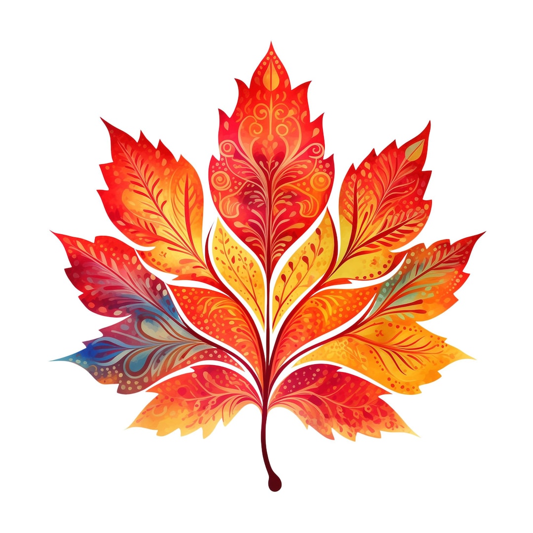 Colorful Maple Leaf Clip Art Set | Fall Digital Images | for Scrapbooks ...