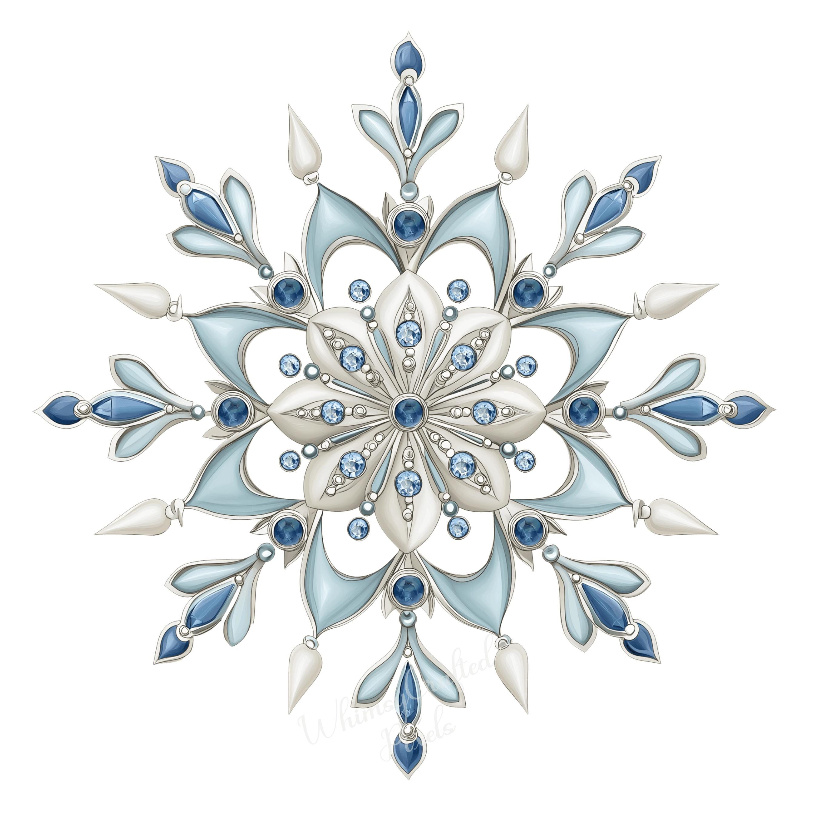 Art Deco Snowflakes Clip Art Set | Winter Digital Images | Scrapbooks ...